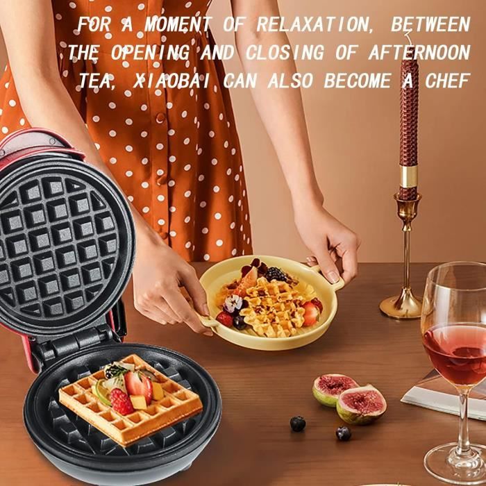 Mini Gaufrier, Gaufriers Ronds Avec Plaque De Cuisson Antiadhésive ...