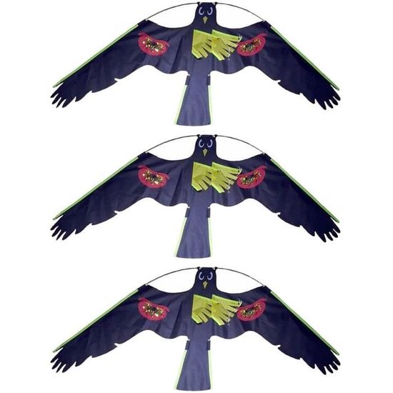 3X Réaliste Flying Cerf-Volant Repeller Épouvantail Pigeon Leurre avec ...