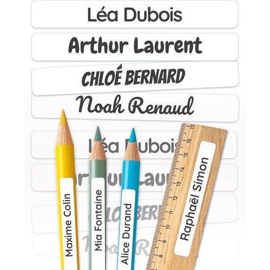150 Etiquettes autocollantes personnalisées pour l'école - Étiquettes ...