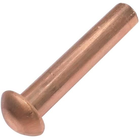 AERZETIX - Lot de 20 Rivets pleins à frapper - à tête demi-ronde bombée ...