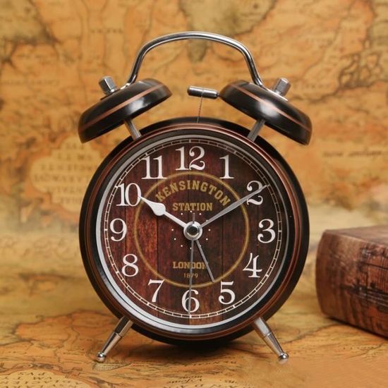 Réveil rétro européen en métal, minimaliste moderne, numérique, réveil ...