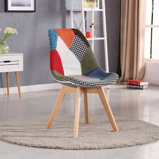 Chaise scandinave patchwork - Prague - DESIGNETSAMAISON - Cdiscount Maison