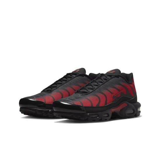 Nike air max plus TN rétro bas chaussures de course hommes Noir Rouge ...