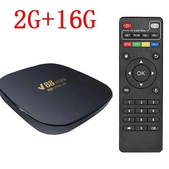 Mini boîtier TV - RNCYN - V88 - Android 11 - 4K - Wi-Fi 2.4G - 2GB RAM ...