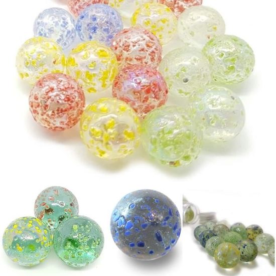 MesBilles - 10 Billes en Verre Pépite Couleur - 9 Billes et 1 Calot48 ...