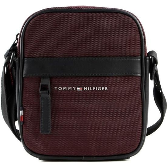 TOMMY HILFIGER Elevated Nylon Mini Reporter Deep Burgundy [106470] Noir ...