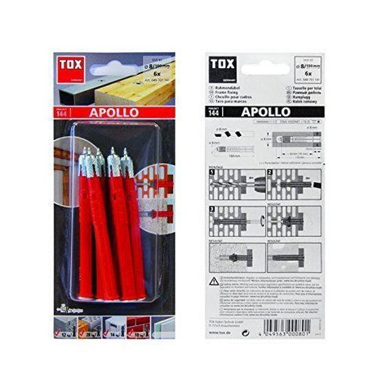 TOX multi-rahmendübel apollo 8 x 100 mm-lot de 6 chevilles avec vis 6 ...