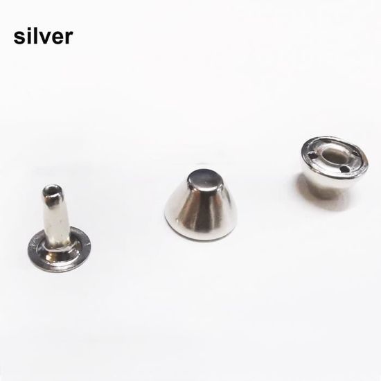 RIVET,silver-12mm--Rivets en forme de seau métallique, 100 ensembles ...