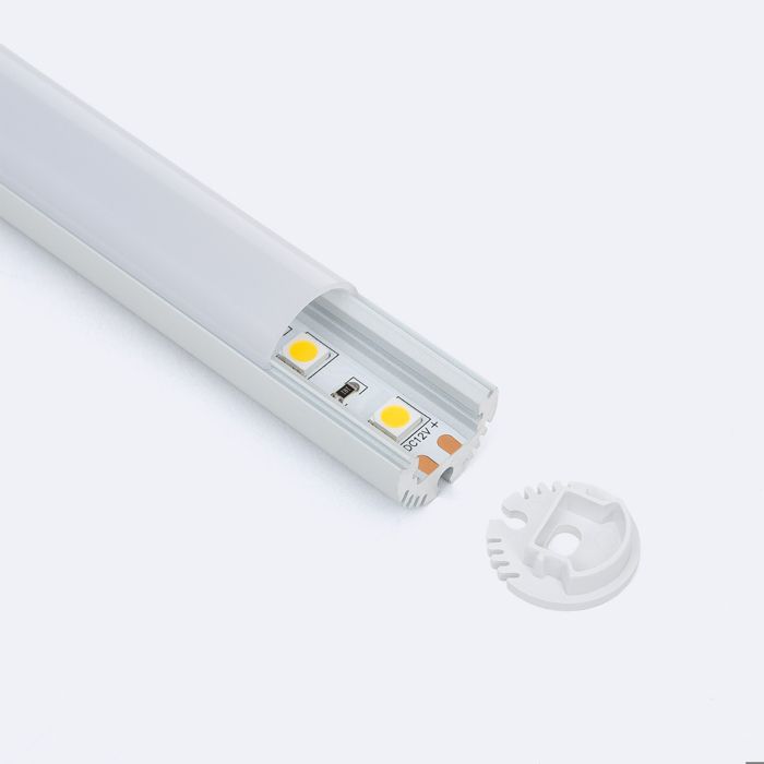 Profilé Aluminium Rond Suspendu pour Ruban LED jusqu'à 11 mm Blanc 2 m ...
