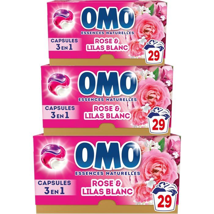 Lessive liquide en capsules 3 en 1 Rosir de Plaisir - 87 lavages - Rose ...