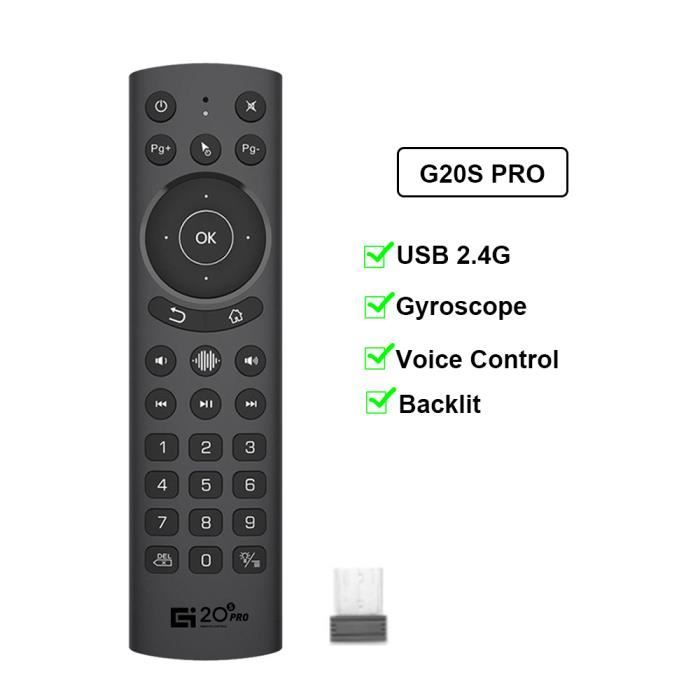 G20S PRO-Télécommande rétroéclairée sans fil Smart Voice Air Mouse, G20BTS Plus, 2.4G, BTpig ...