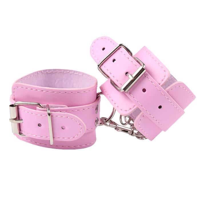 Rose-Menottes de rinçage en cuir sexy pour couples, Bsie M Restraint ...
