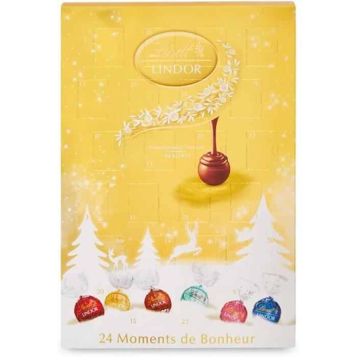 Calen ier de l'Avent LINDOR - Assortiment de Chocolats au Lait et Noirs ...