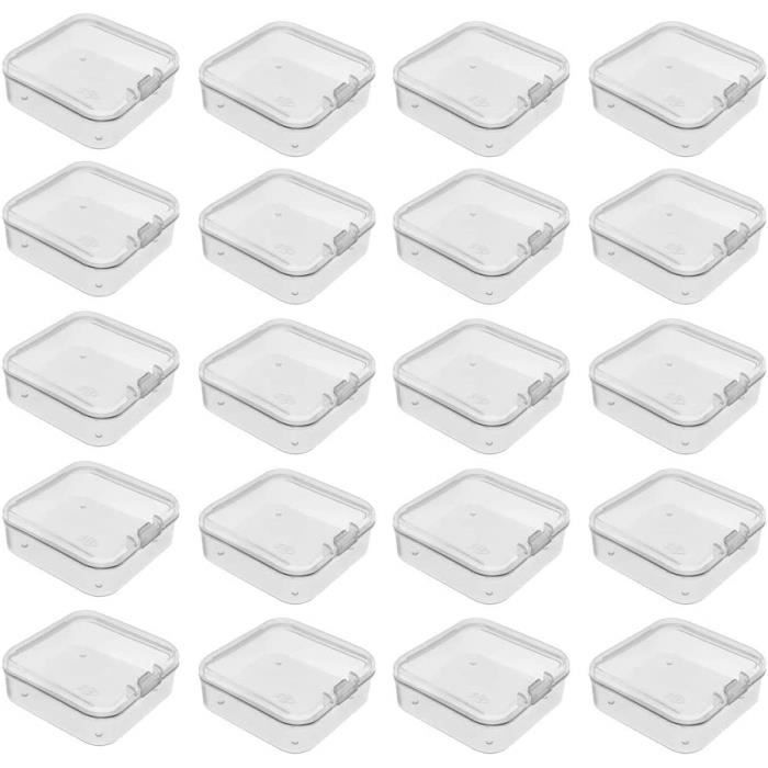 Petite Boite Plastique, 20 Pièces Carrées en Plastique Transparente ...