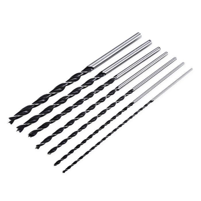 7pc X Long Foret a bois 4mm 5mm 6mm 7mm 8mm 10mm 12mm x 300mm Brad Point - Cdiscount Bricolage