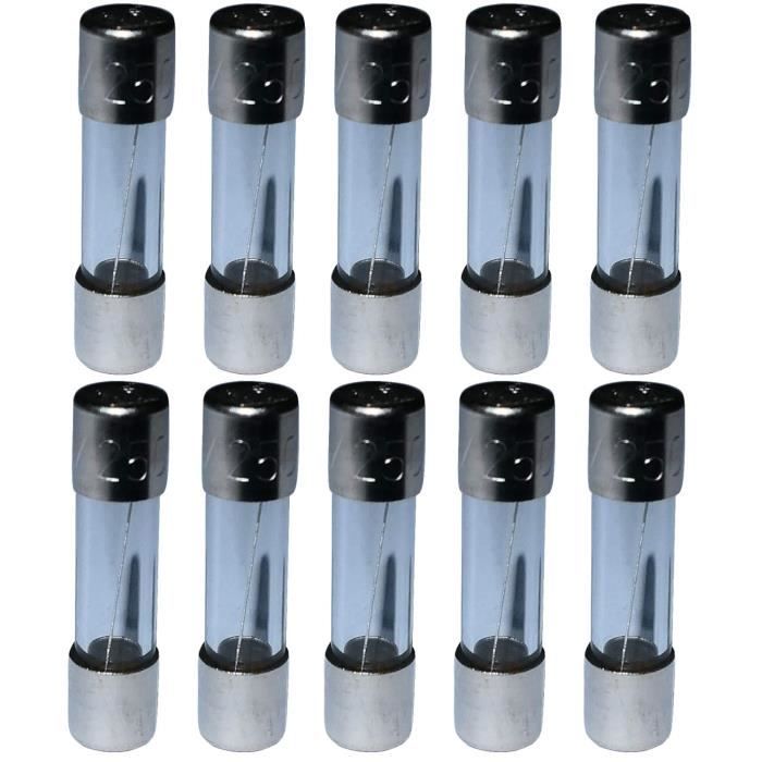 \U2013 C10845-10X Fusibles Semi-Retardés-Semi-Temporisés - En Verre - 1A - 250V Ac - 2Cm 5X20Mm ...