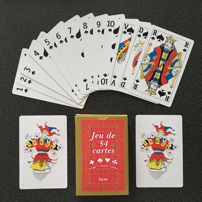 1 Jeu De 54 Cartes : Poker, Belote, Rami, Piquet, Manille, Bridge, L ...