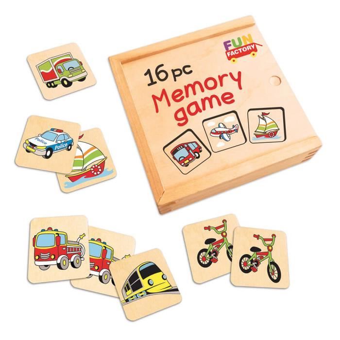 16pc. Wooden Memory Game - Cdiscount Jeux - Jouets