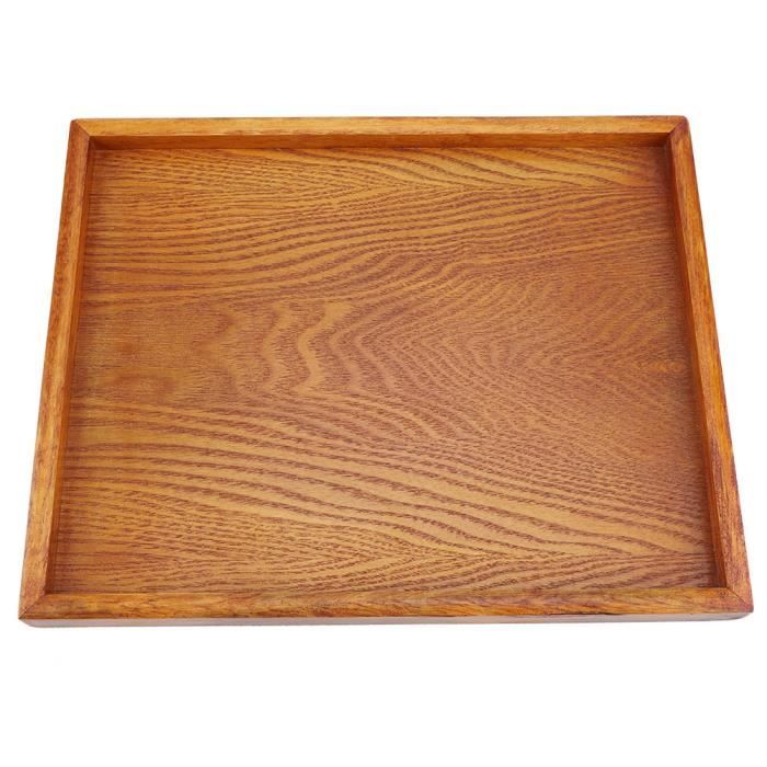 HURRISE plateau à thé Plateau de thé en bois rectangle servant de plaque de table collations ...