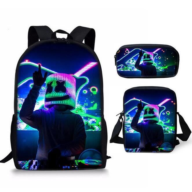 Marshmello School Backpack Sac à dos Bandoulière Garçons Filles Sacs ...
