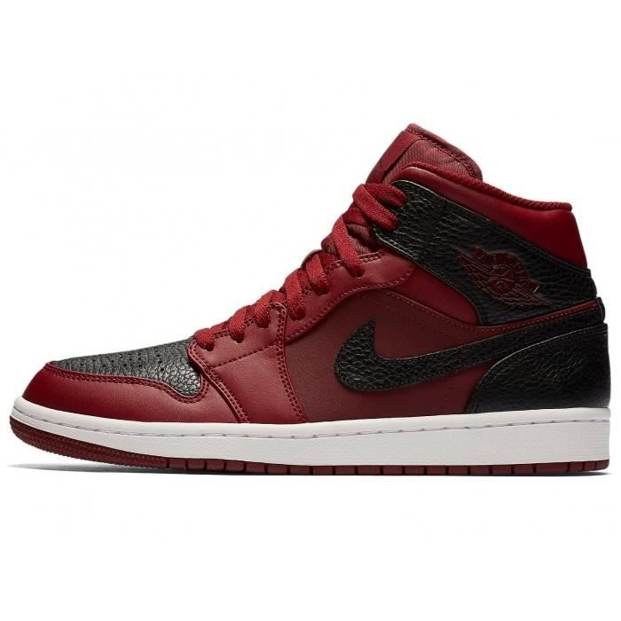 Air Jordan - Baskets Jordan 1 Mid - 554724 Rouge - Cdiscount Chaussures