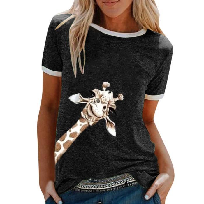 Femmes Tie-Dye Été Lettre Impression Chemise À Manches Courtes Tunique ...