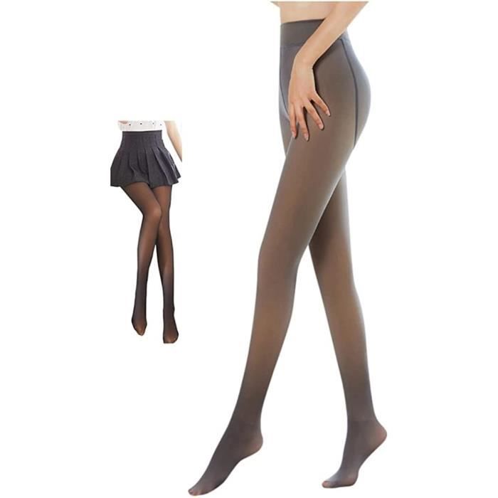 Collant Polaire Femme Chaud Toison Doublé Translucide Slim Extensible pour Femmes Thermiques ...