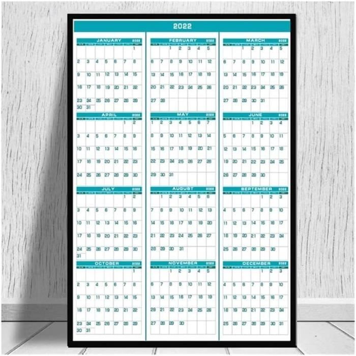 HUANMING Année de Planification Calendrier Mural 2022 Calendrier Mural Annuel avec, Jan 2022-Dec ...