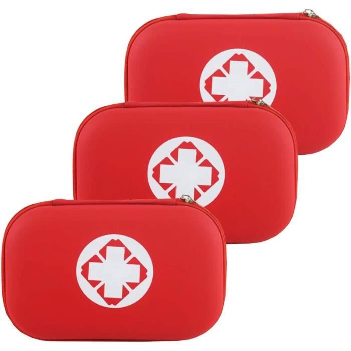 Liuer 3PCS Mini Trousse de Premiers Secours Rouge Semi-Rigide Mini Box ...