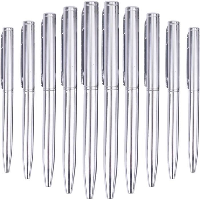 Lot de 10 mini Stylos à Bille en Métal - Stylos Bille Rétractable En ...