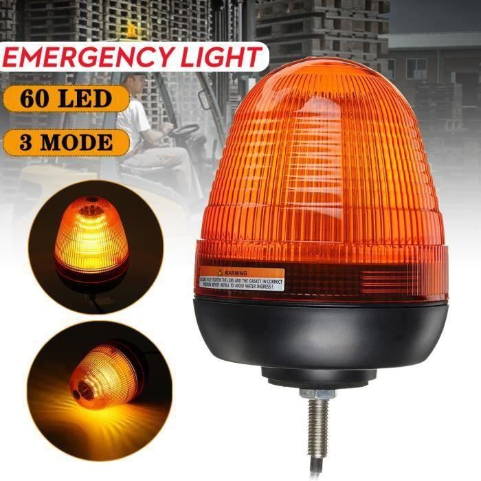 60-LED Toit Rotatif Flash Ambre Balise Strobe Tracteur Avertissement ...