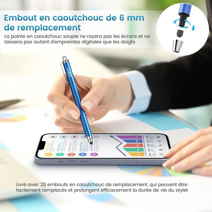 Stylet Tablette [Pack De 10] Stylets Tactile Avec 20 Embouts De ...