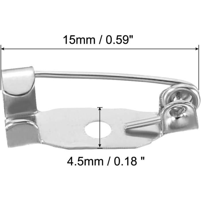100Pcs Trombone Sécurité Barre Épingles 15Mm Trombone Broche Fermoir ...