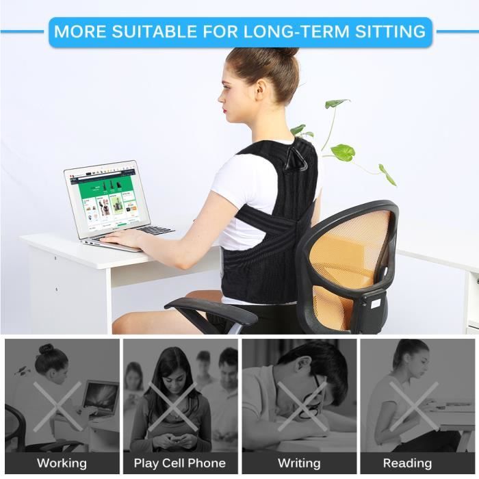 VGEBY Orthèse de posture Correcteur de Posture Orthèse Correction Bosse ...
