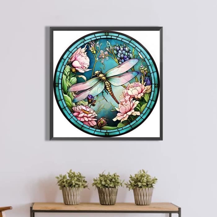 Diamond Painting Vitrail Kit Complet Broderie Diamant Animaux Libellule ...