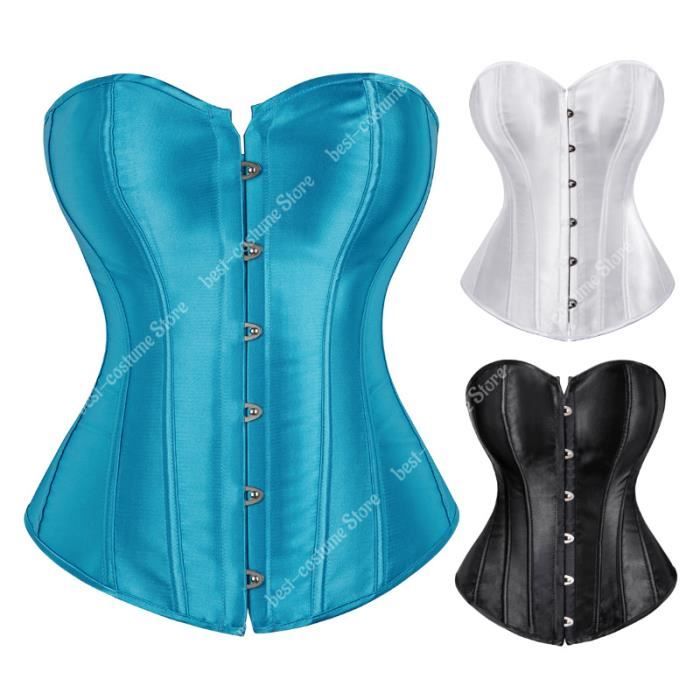 Corset et bustier en satin doré pour femme - green[B6640] Blanc ...