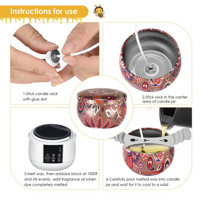 TTLIFE Kit de Fabrication de Bougies, Machine à fondre la cire ...