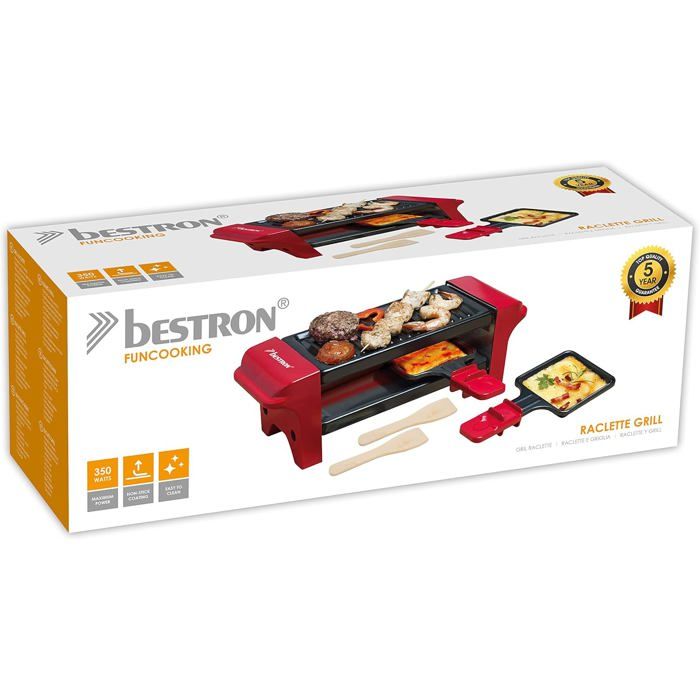 Appareil A Raclette, Mini Grill Pour 1 À 2 Personnes, Avec 2 Poêlons Et ...