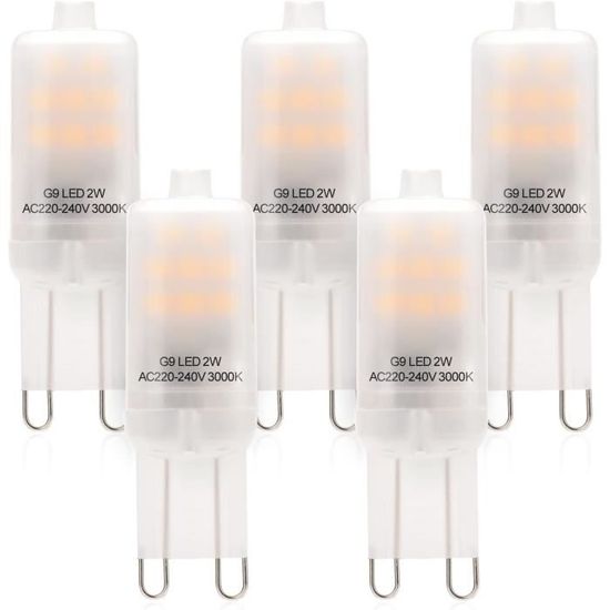 Ampoules Led G9 2W Blanc Chaud 3000K,10W 20W Remplacement Halogènes,Angle De Faisceau 360°Led G9 ...