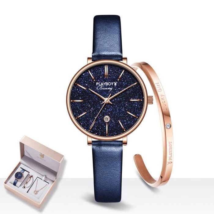 SHARPHY Coffret montre femme + bracelets + colliers - bracelet en cuir ...