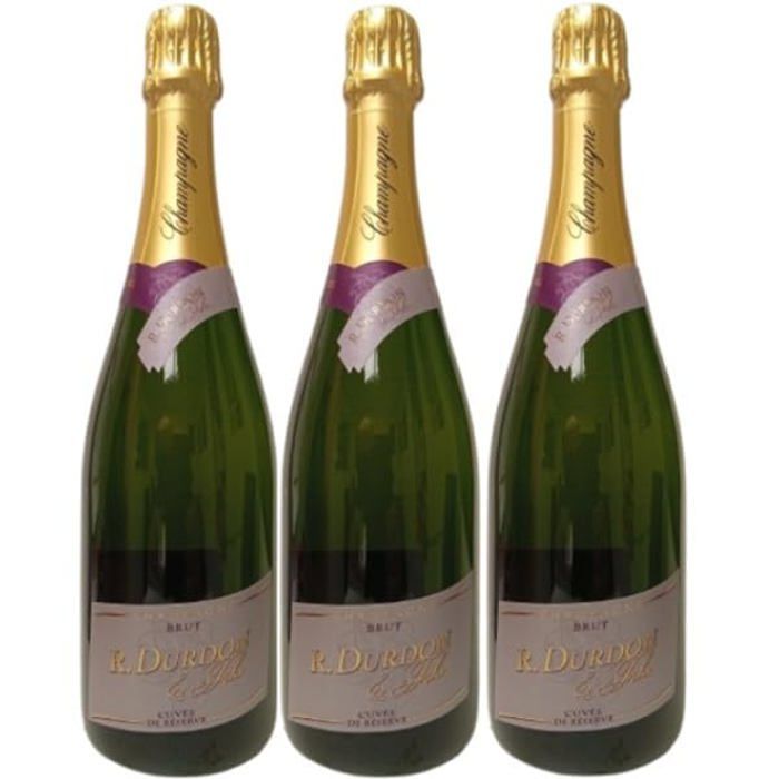 Champagne brut Durdon "Cuvée réserve", récoltant - manipulant, 3 x 75cl ...