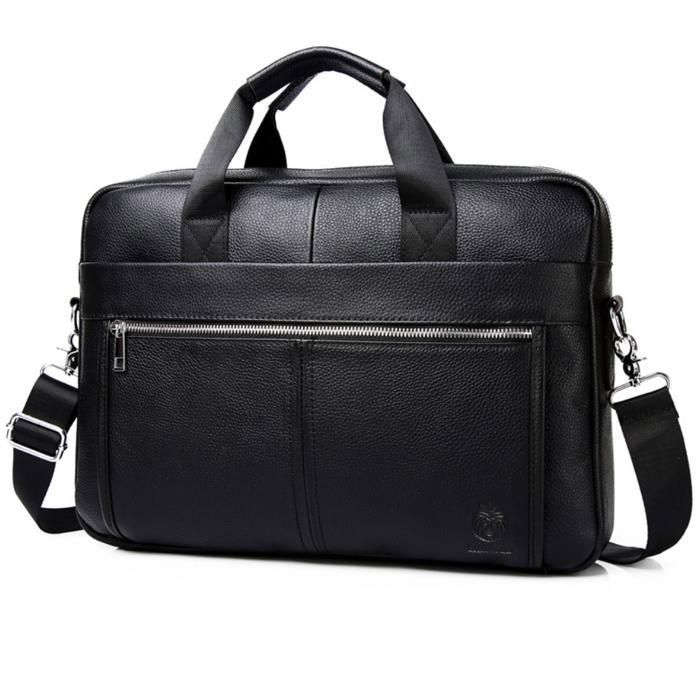 Porte Document Homme SCHLATUM en Cuir Noir – Mallette Business Sac ...