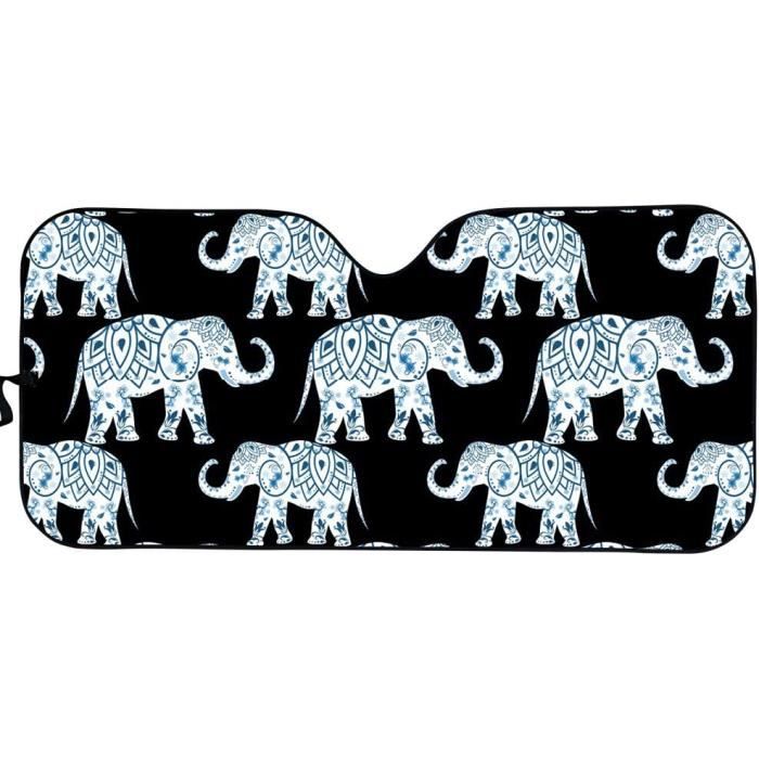 LI-Pare-soleil de voiture pliable en forme d'éléphant mandala universel pour la plupart des ...