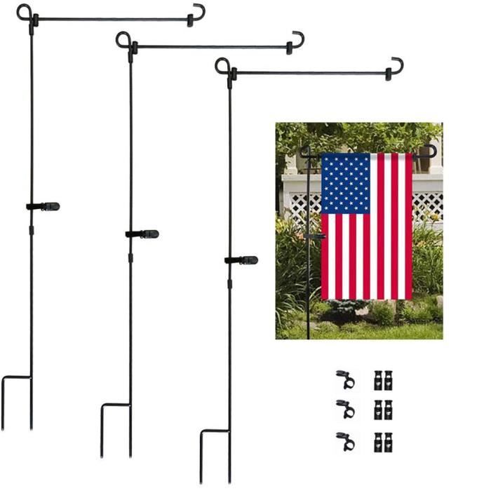 Porte-drapeau de jardin en fer forgé 3 pièces par Ever green pour les ...