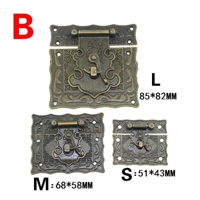 BS Boîte à bijoux rétro en Bronze Antique, serrure à loquet, boucle à ...