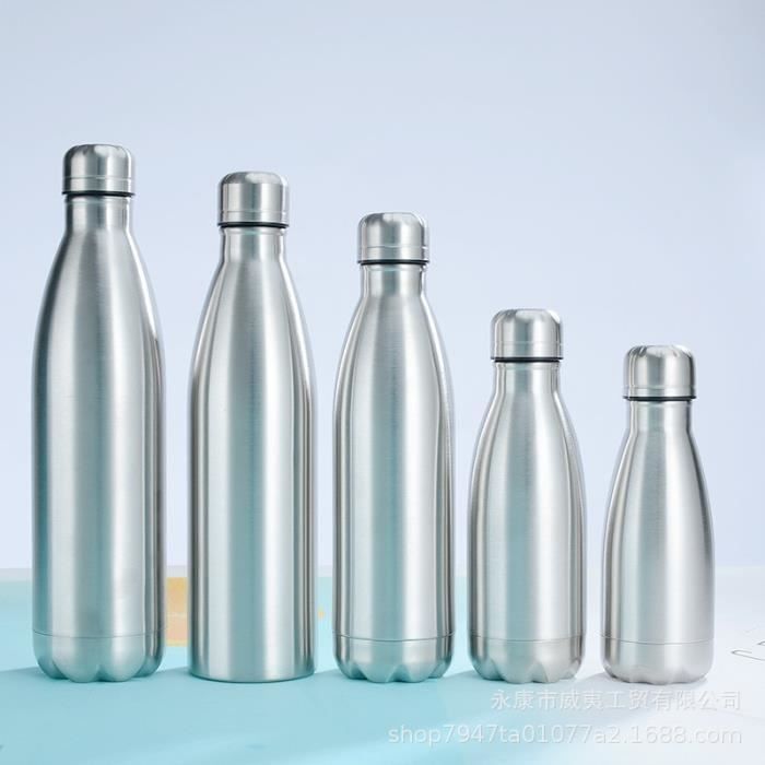 Gourde - Bouteille isotherme,Bouteille d'eau Portable en acier inoxydable de 500-750-1000ml,sans ...