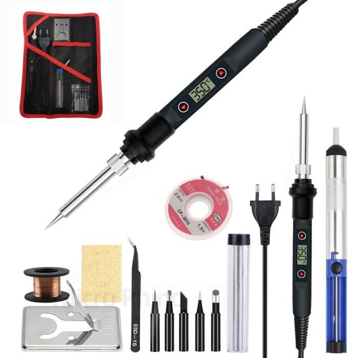 Poste a souder,Kit de fer à souder électrique numérique 80W,220V,température réglable,équipement ...