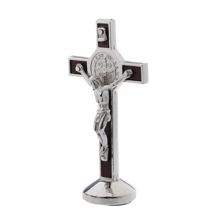 Couleur argent Statue de jésus-Christ en métal 9cm | Avec Base collante ...