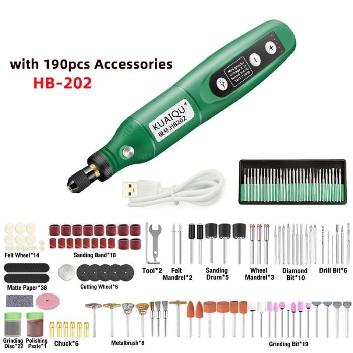 Mini meuleuse - AUTREMENT - SC309-HB-202 - Sans fil - Rechargeable USB ...