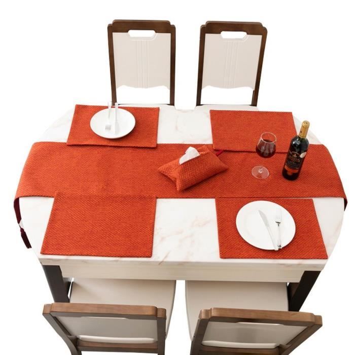 Set de Table Simple Moderne Napperon Couleur Unie 28x40cm Orange ...